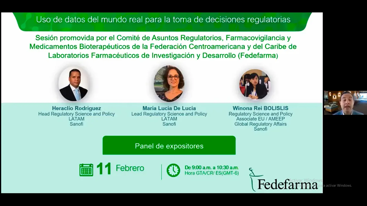 WEBINAR "Uso de datos del mundo real para la toma de decisiones regulatorias" - Fedefarma